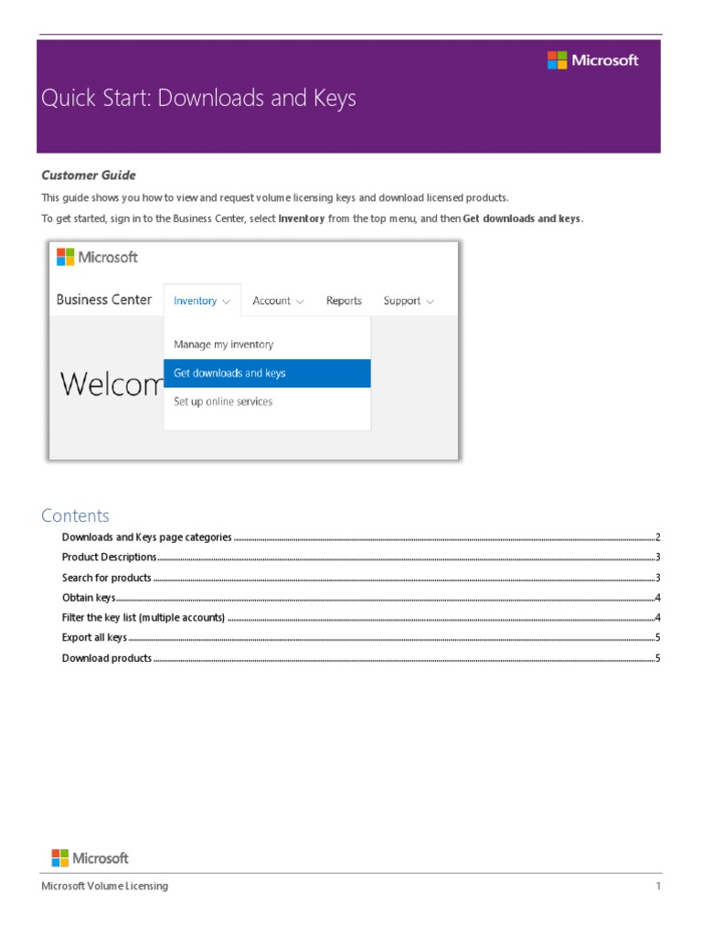 Microsoft Volume Licensing: Key Downloads Guide | PDF | Icon (Computing) | Software Development