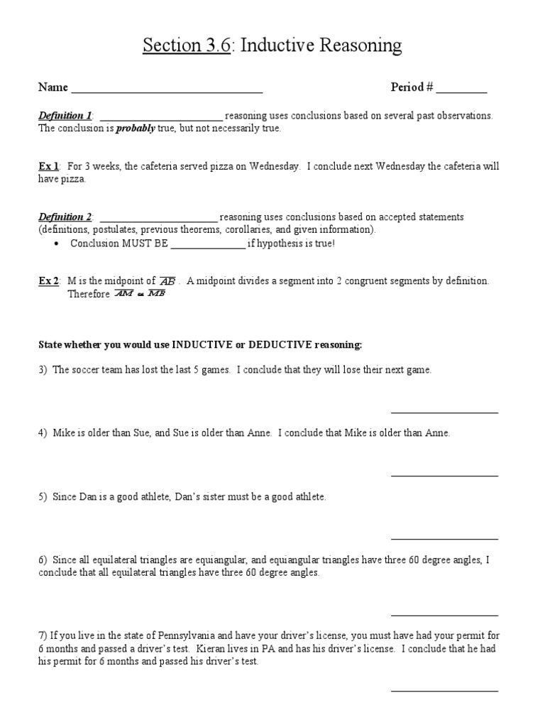 Inductive and Deductive Reasoning Guide | PDF | Deductive Reasoning ...