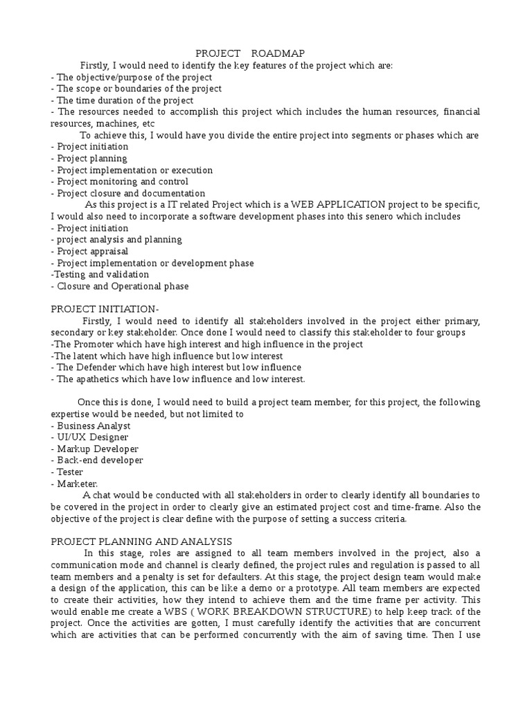Project Roadmap | PDF | Computer Engineering | Information Technology