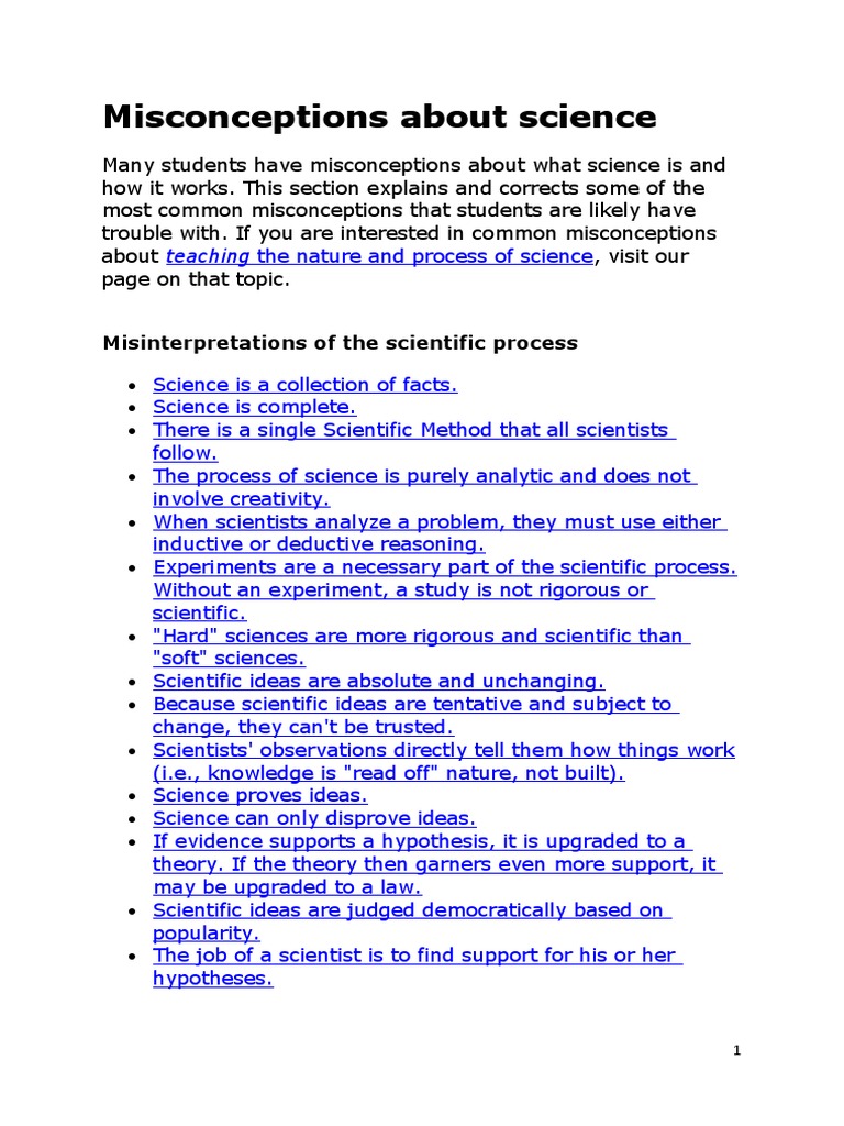 Misconceptions About Science UC Berkeley Jan 2014 | PDF | Science ...