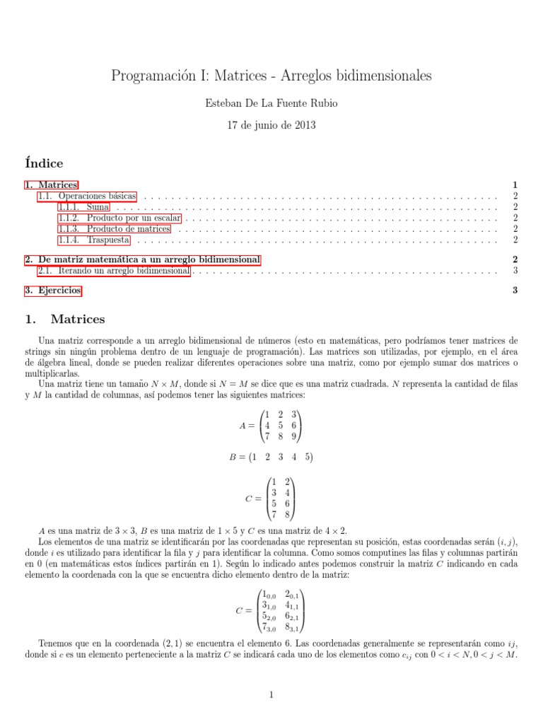 10 Matrices - Arreglos Bidimensionales | PDF | Matriz (Matemáticas) | Python (lenguaje de ...