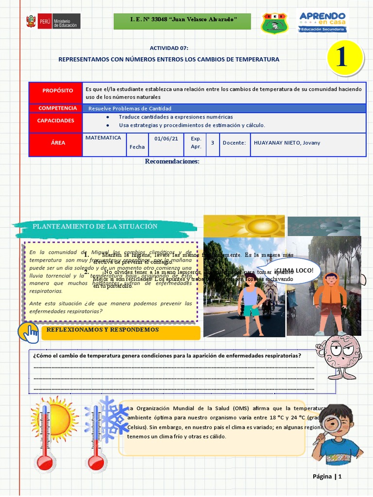 1º Sec. Exp. 03. Mat. Actv.07 | PDF