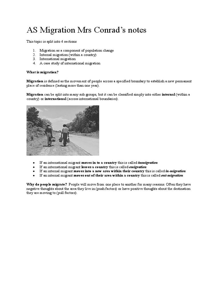AS Migration Mrs Conrad's Notes | Download Free PDF | Hutu | Tutsi