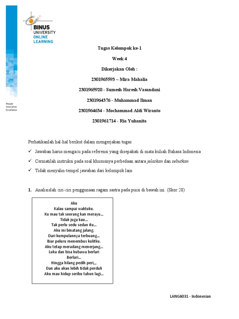 TK 1 Indonesia | PDF