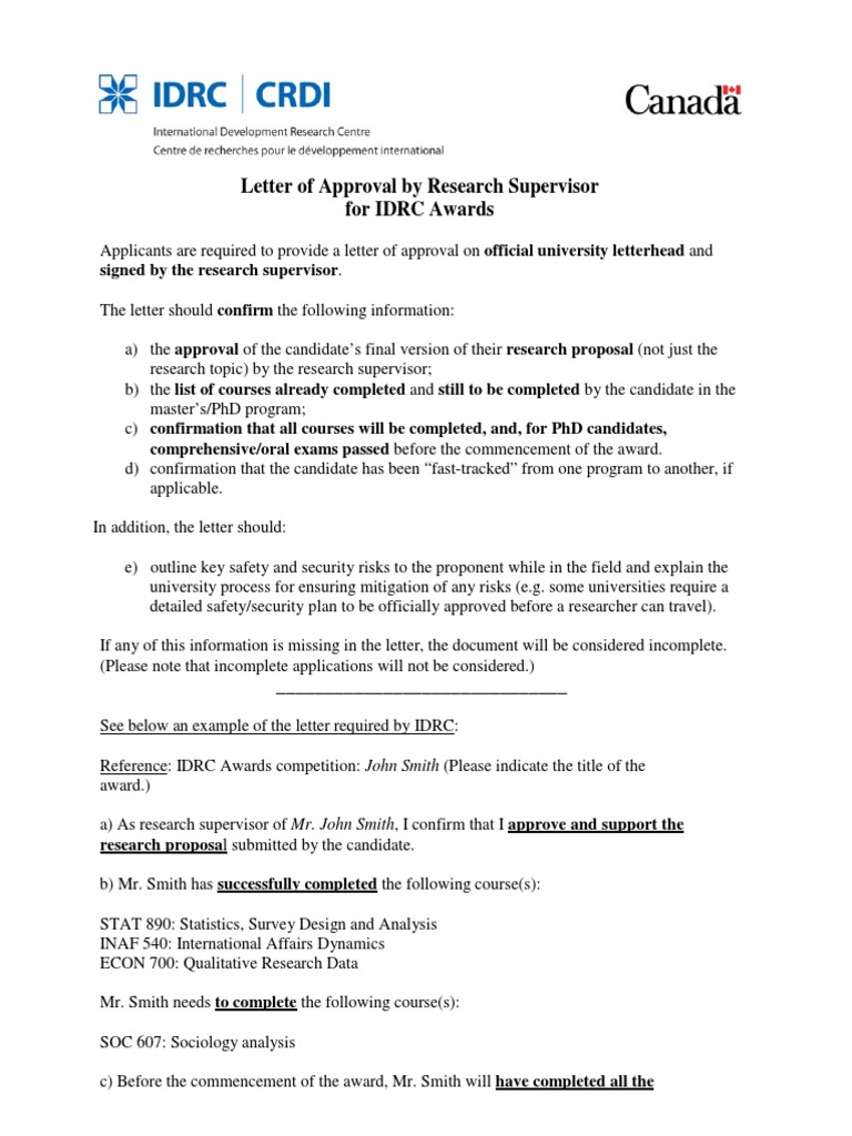 Template For Letter of Approval by Research Supervisor | PDF | Doctor ...