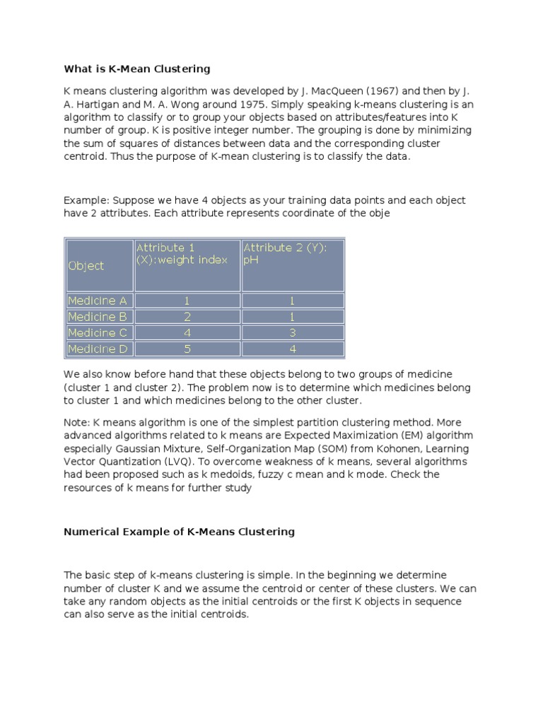 K Mean | PDF | Cluster Analysis | Applied Mathematics