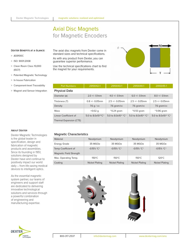 For Magnetic Encoders: Axial Disc Magnets | PDF | Thermal Expansion ...