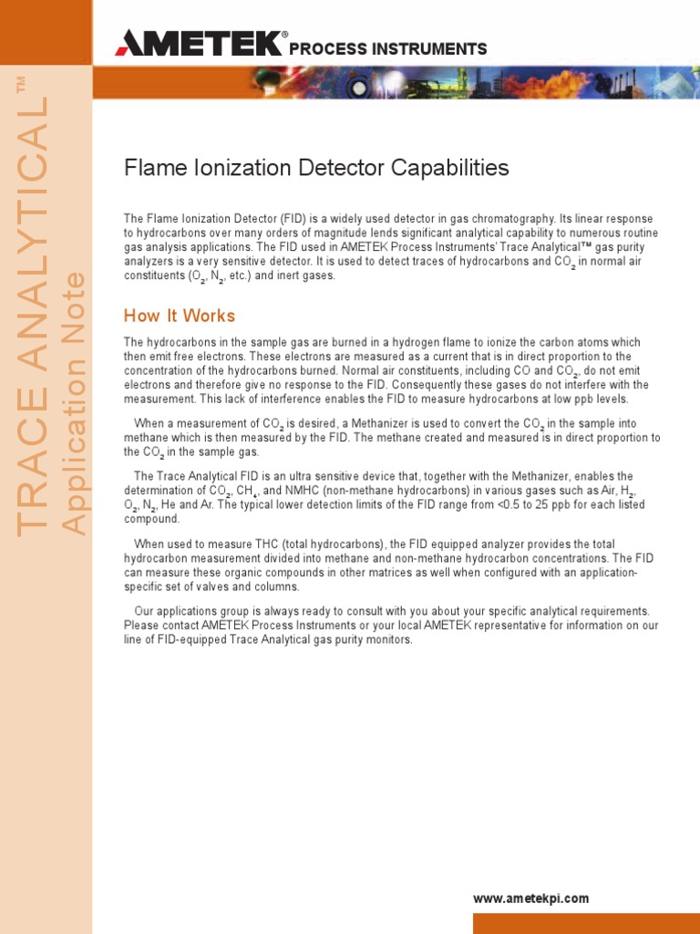 Flame Ionization Detector Capabilities: How It Works | PDF | Atmosphere ...