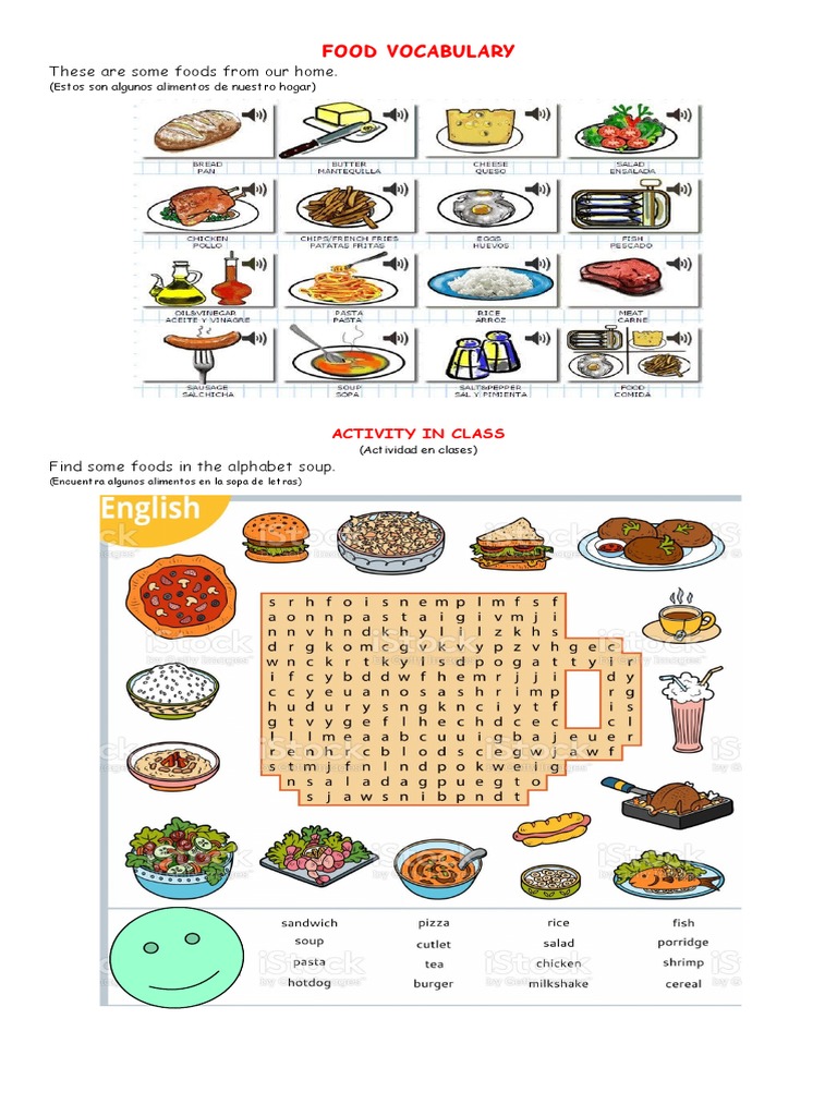 Food Vocabulary | PDF