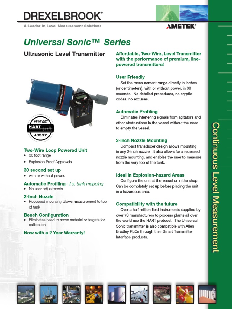 Ametek-Drexelbrook-ultrasonic Level Transmitter | PDF | Frequency ...