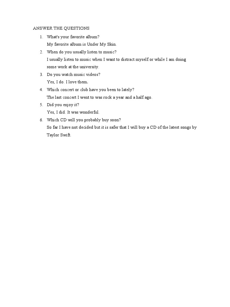 Music Preferences and Listening Habits | PDF | Language Arts ...