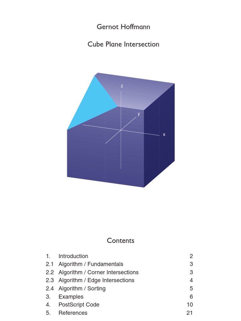 Gernot Hoffmann Cube Plane Intersection | PDF | Plane (Geometry ...