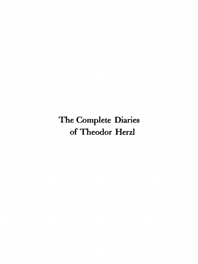 Theodor Herzl - Raphael Patai - Harry Zohn - The Complete Diaries of ...