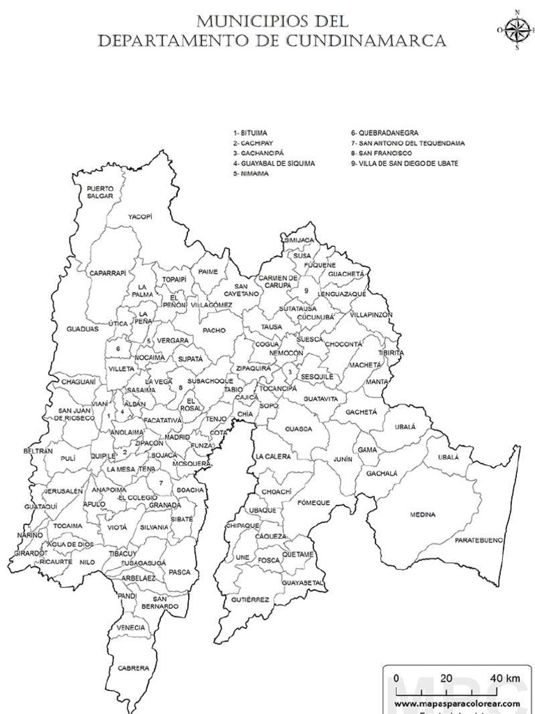 Mapa Politico de Cundinamarca | PDF