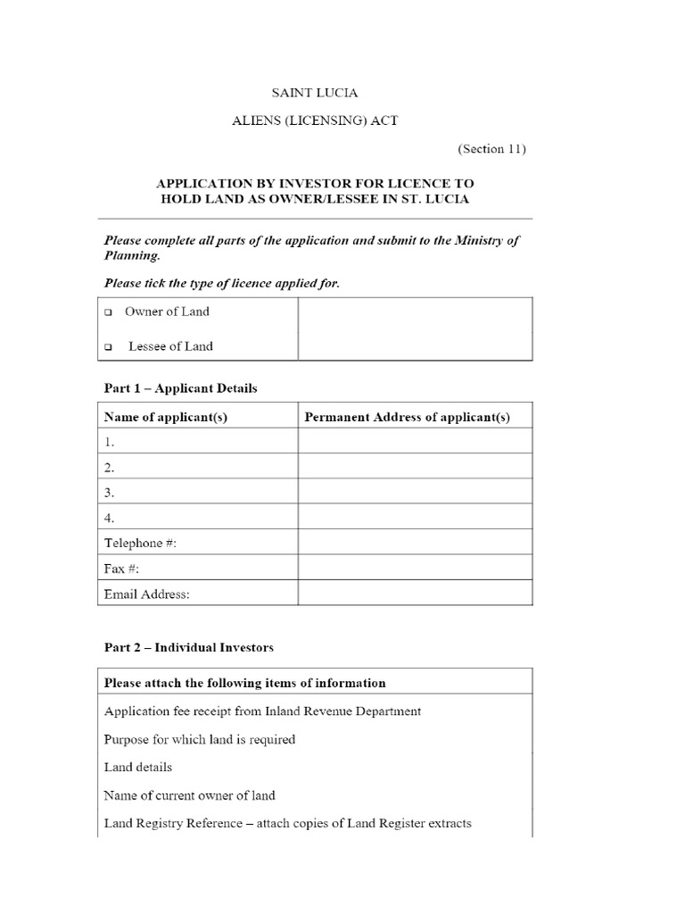 Alien License Application Form | PDF