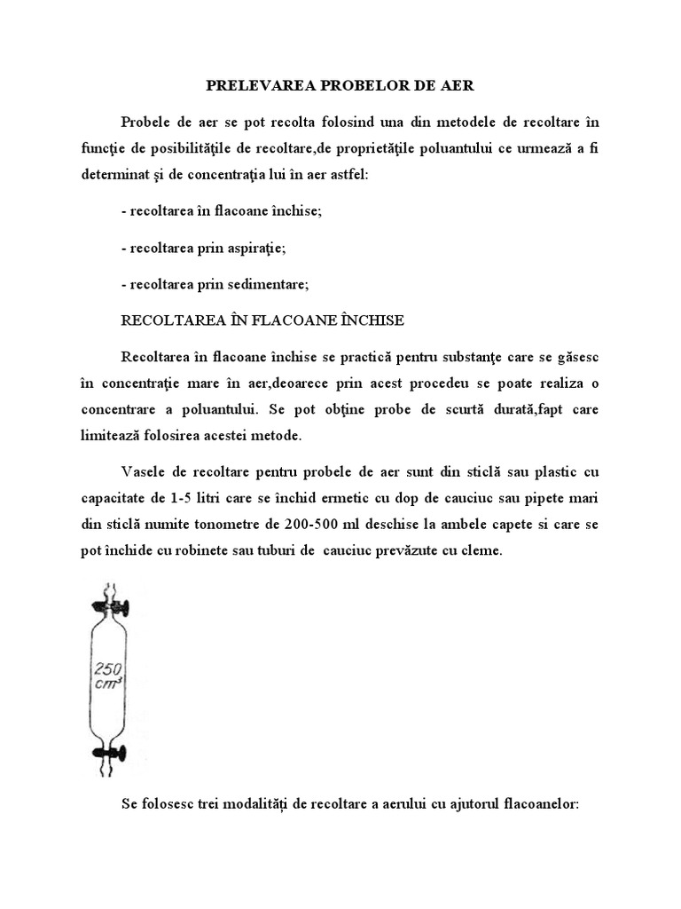 Prelevarea Probelor de Aer | PDF