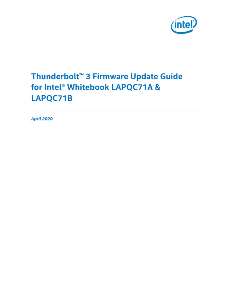 Thunderbolt FW Update Guide For Intel Whitebook v1.0 | PDF | License | Usb