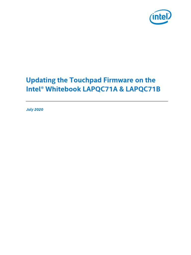 Instructions For Updating The Touchpad Firmware On The Intel Whitebook ...