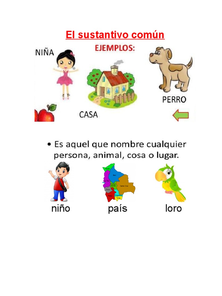 Ejemplos De Sustantivos Comunes Y Propios Con Dibujos