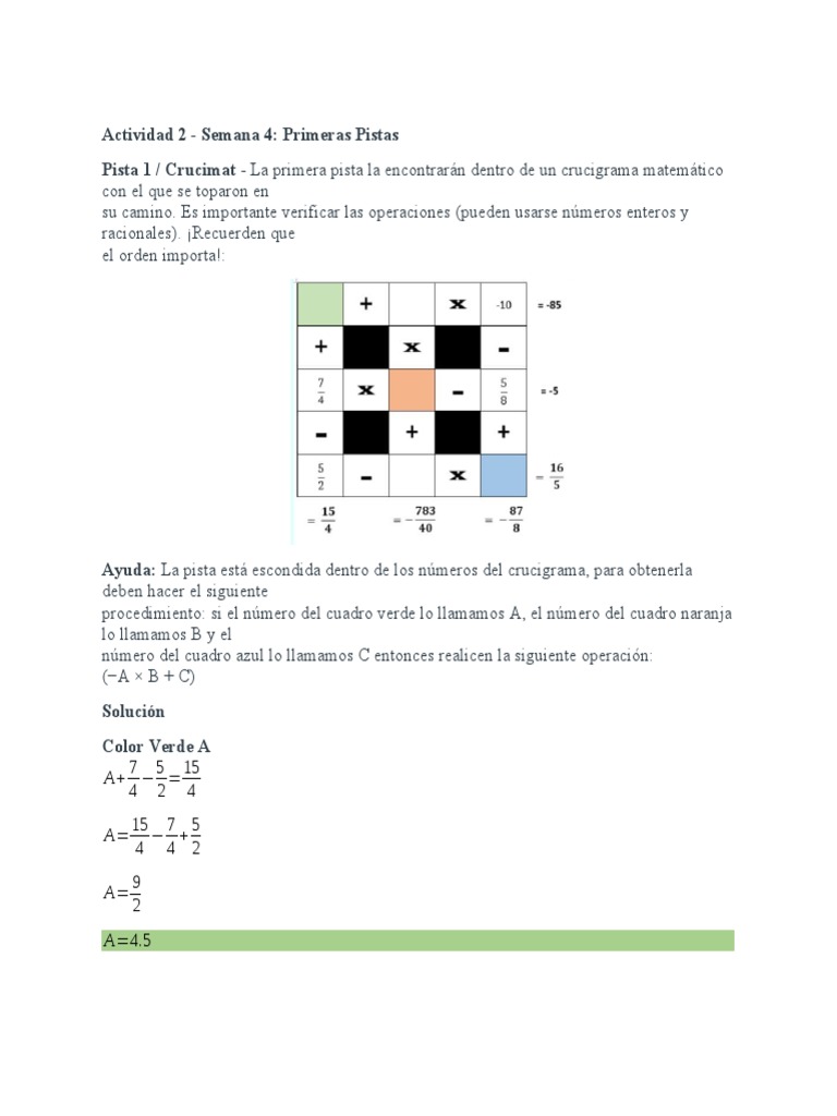 Actividad 2 Semana 4 - PISTA 1 | PDF