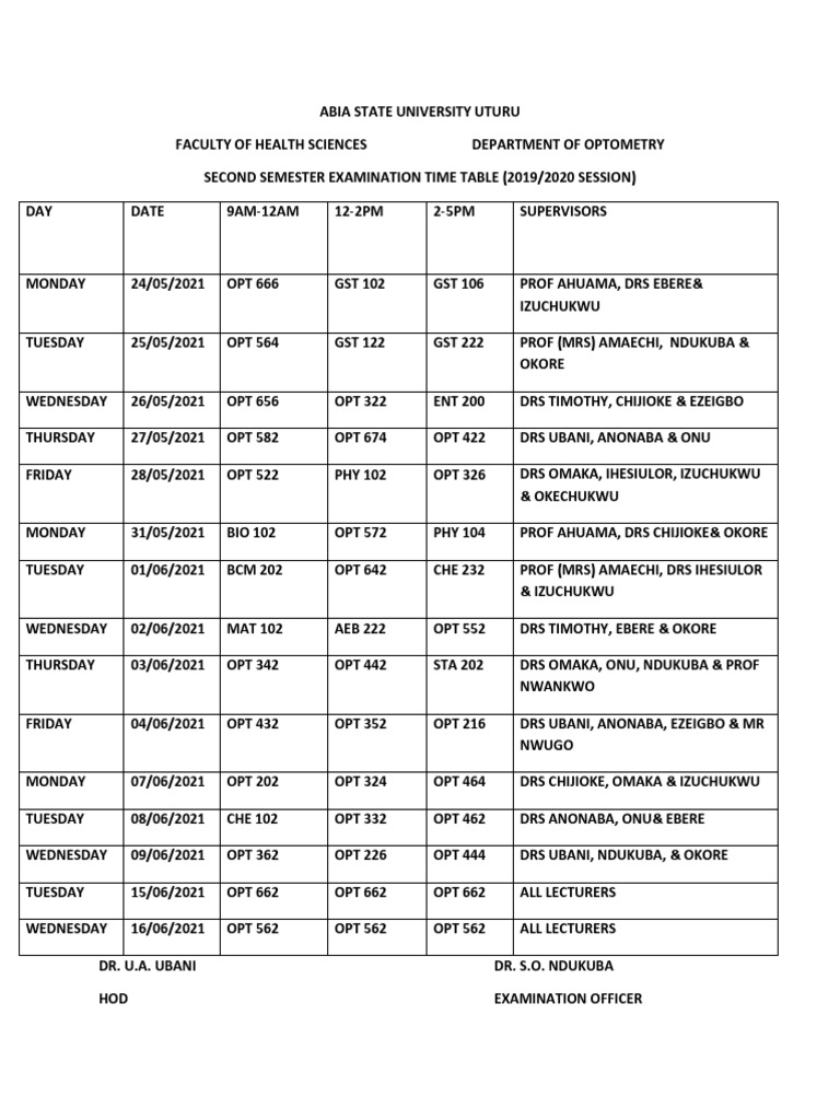PDF Timetable | PDF