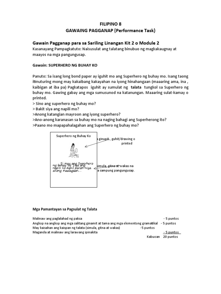 FILIPINO 8 Performance Task | PDF