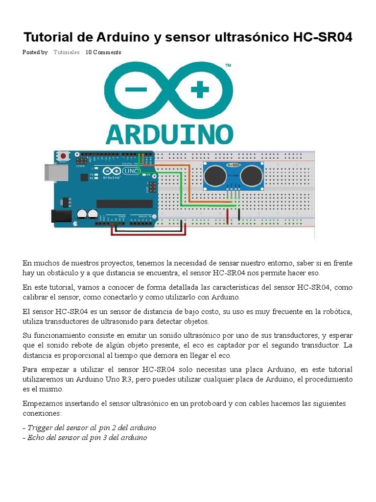 Tutorial sensor ultrasónico HC-SR04 | PDF | Arduino | Ultrasonido
