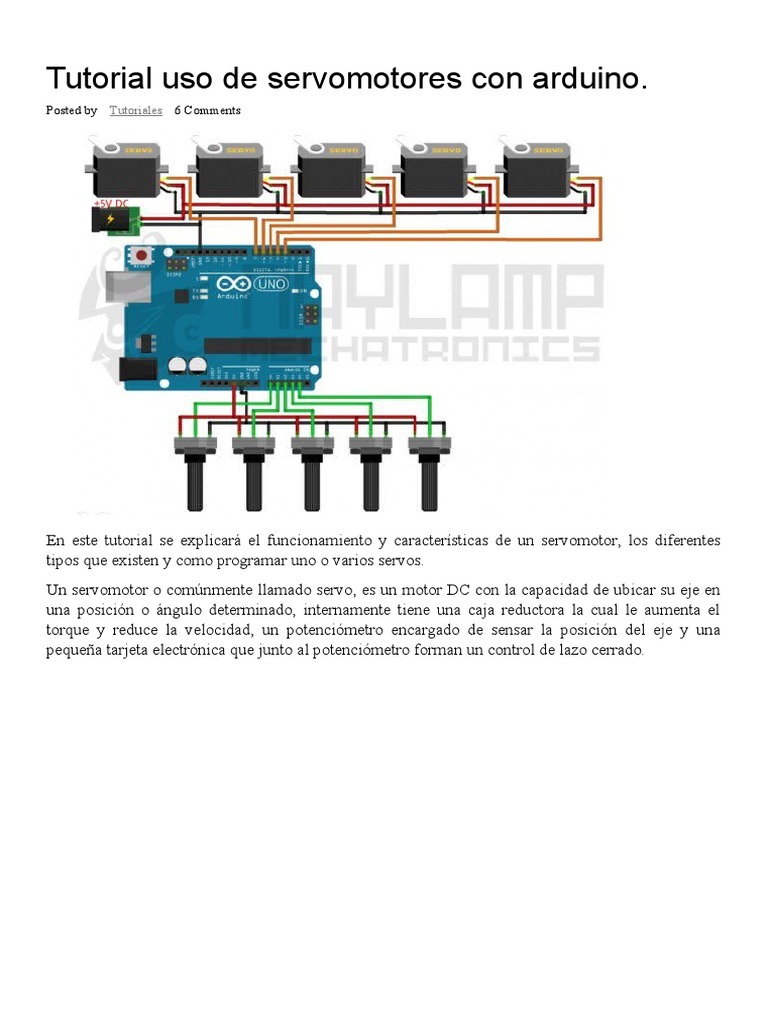 Servomotores Con Arduino Pdf Ingeniería En Telecomunicaciones