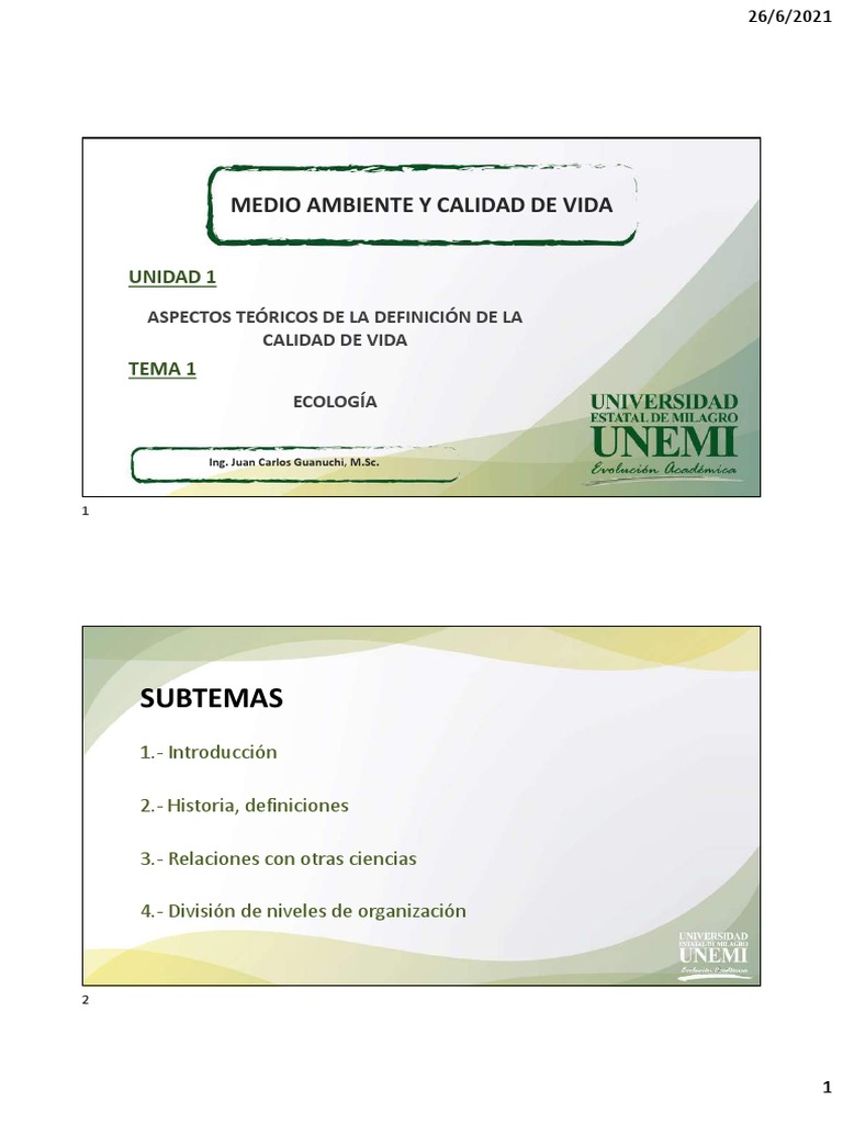 Medio Ambiente Unidad 1 y 2 | PDF | Suelo | Ecosistema