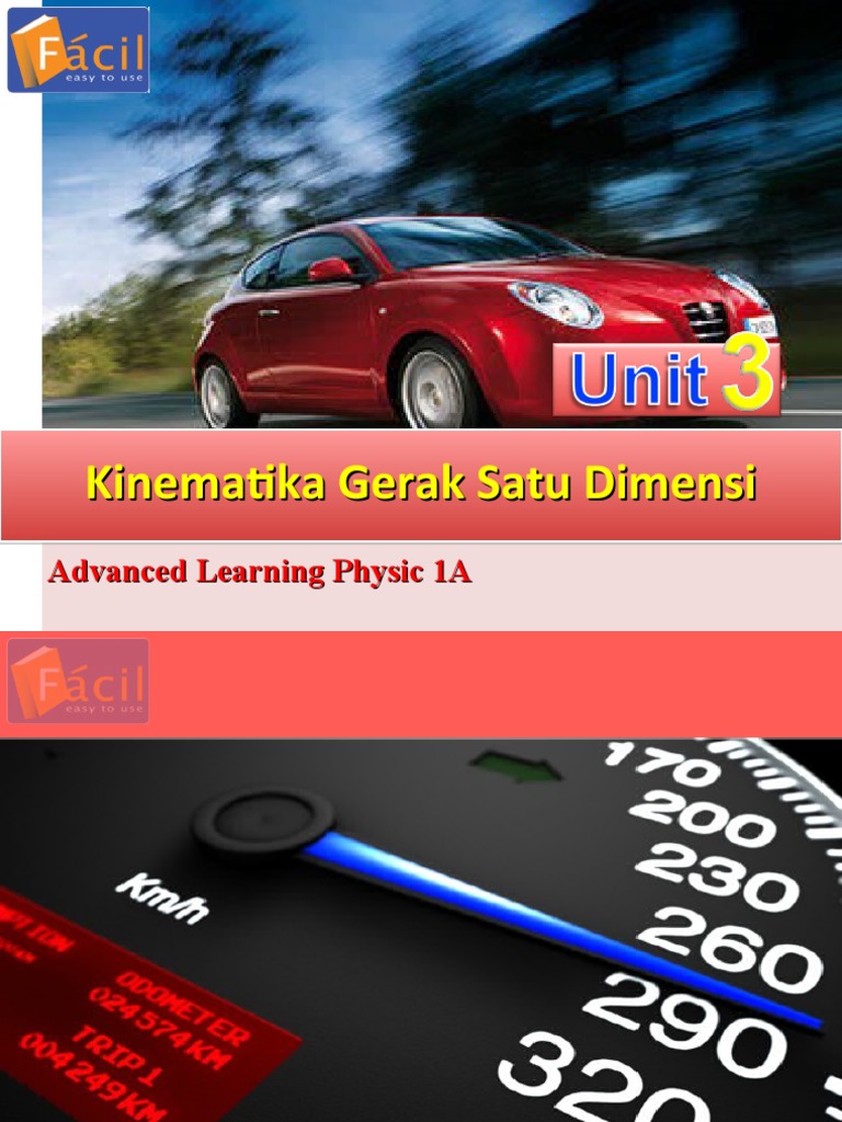 Kinematikan Gerak Satu Dimensi | PDF