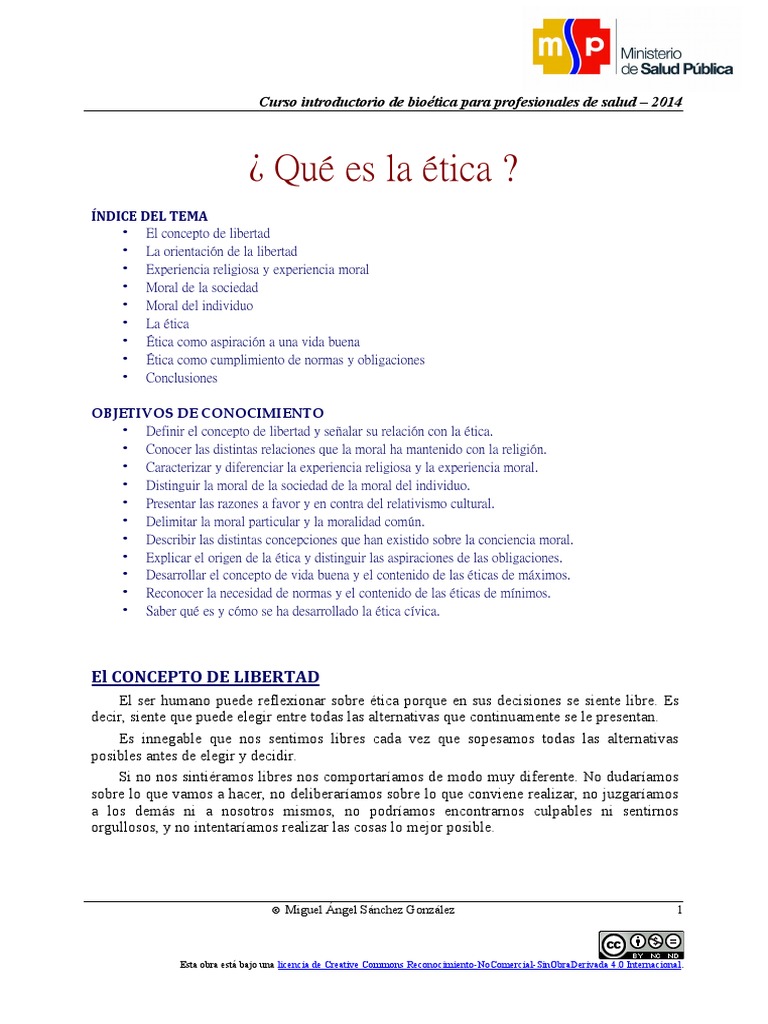 Que Es La Etica | PDF | Moralidad | Libertad