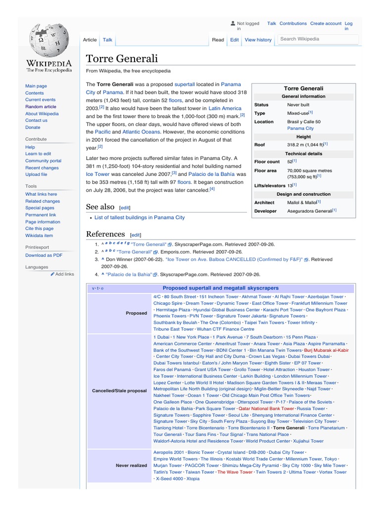 Torre Generali: See Also | PDF | Wikipedia | Buildings And Structures