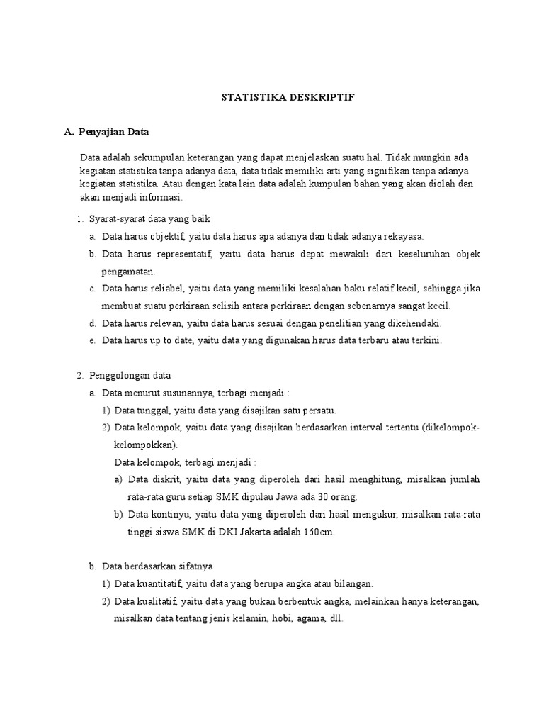Contoh Statistik Deskriptif dan Soal | PDF | Sains & Matematika | Komputer