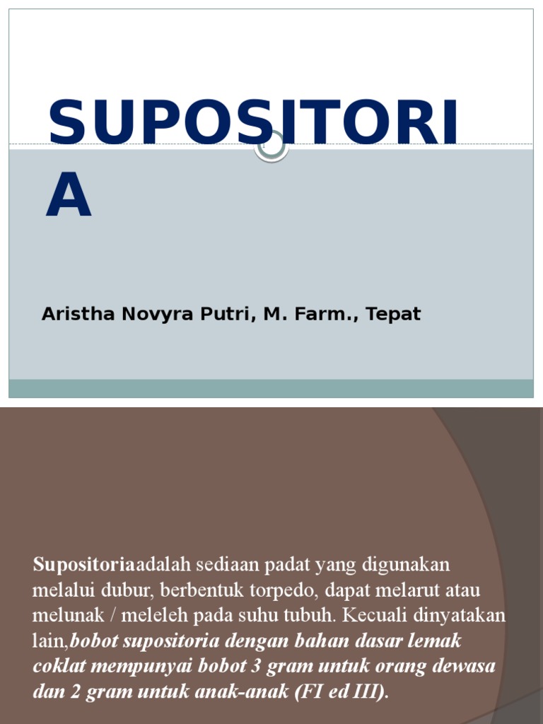 SUPPOSITORIA en Id | PDF