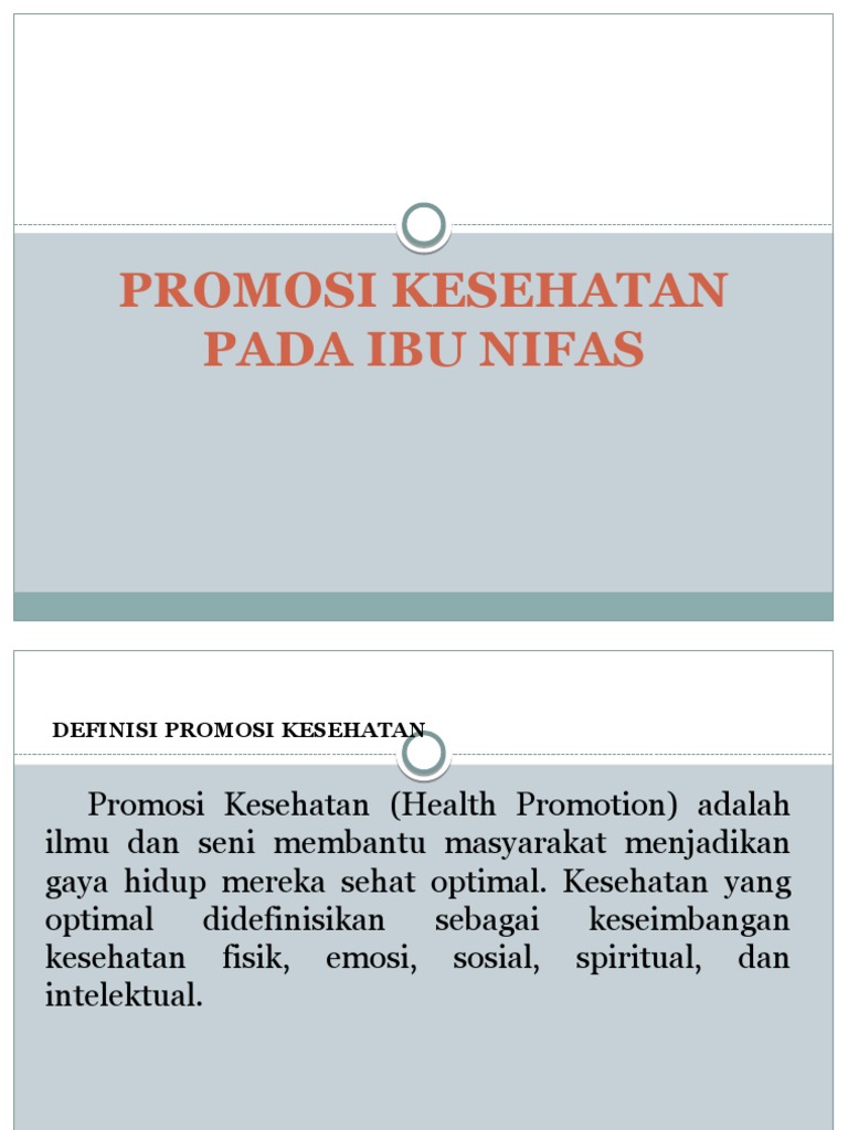 Promosi Kesehatan Pada Ibu Nifas Buk Eka | PDF