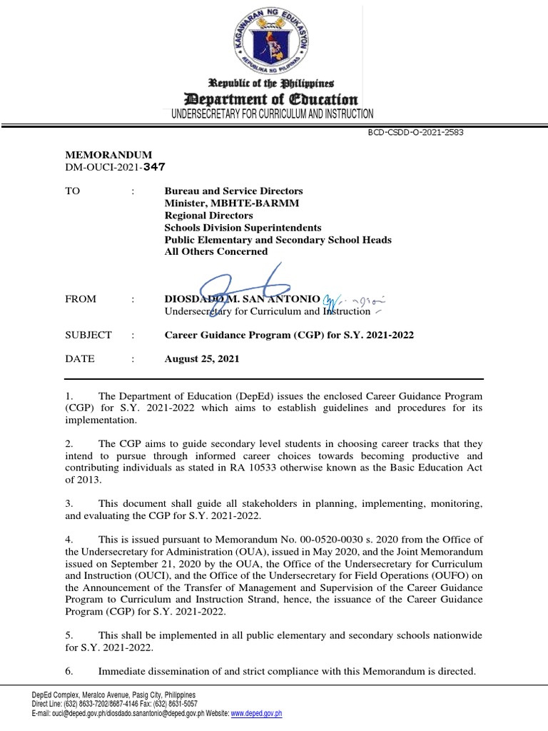 Daily Lesson Plan Matatag Deped Memorandum Dm Ouci 2021 055