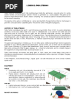 Detailed Lesson Plan in Physical Education | PDF | Table Tennis ...
