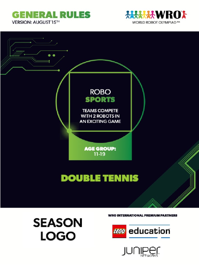 WRO 2022 RoboSports Double Tennis General Rules | PDF