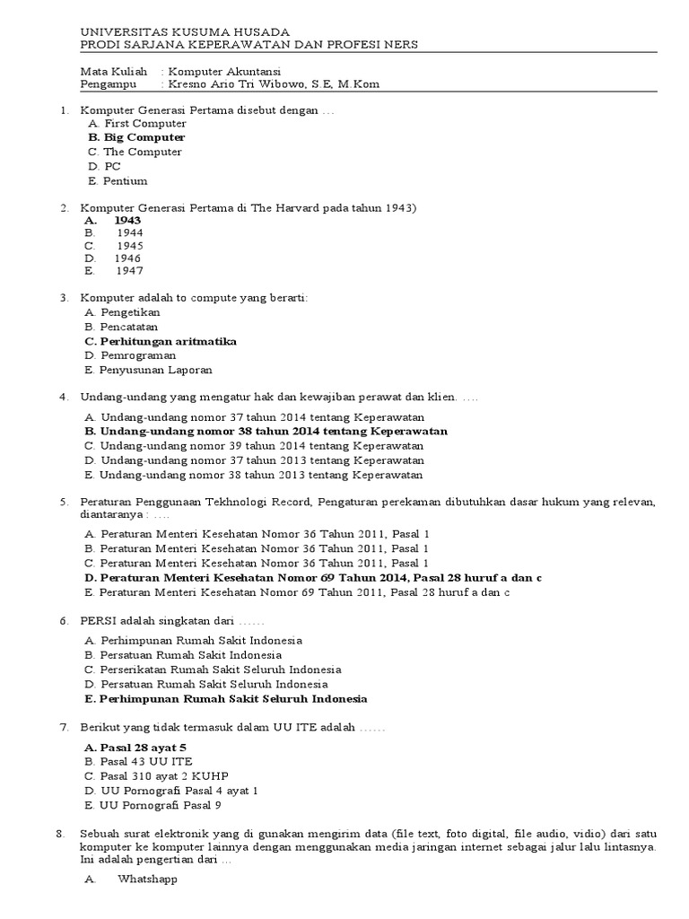 Soal Ujian Simkep | PDF