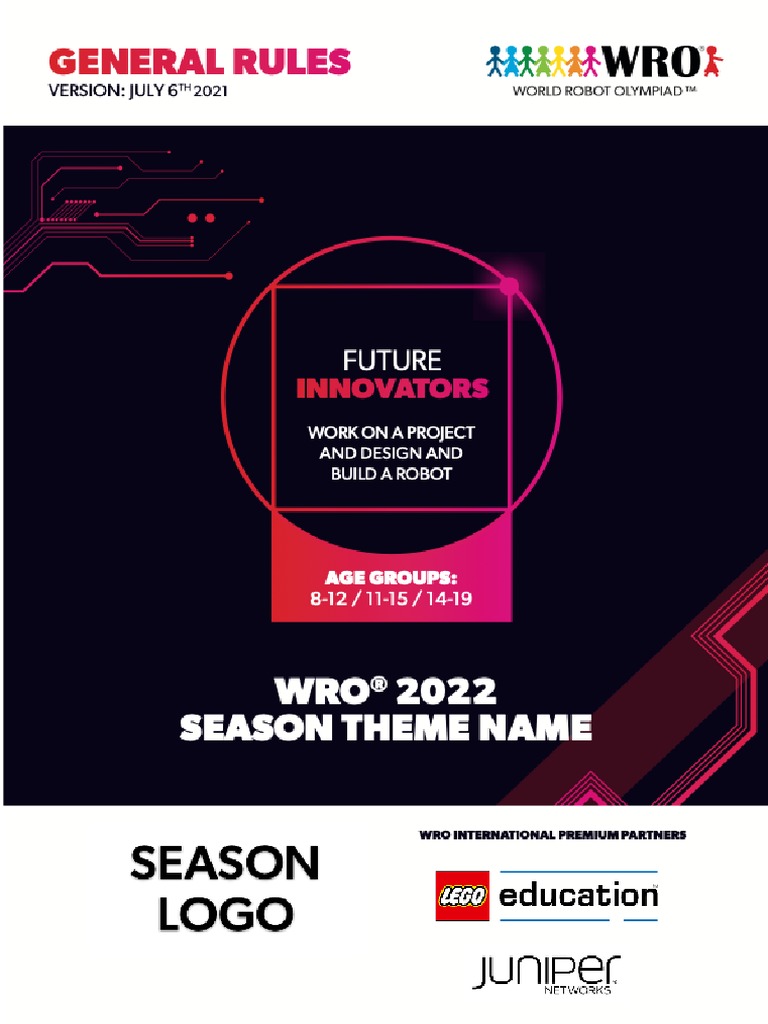 WRO 2022 Future Innovators General Rules | PDF | Robotics