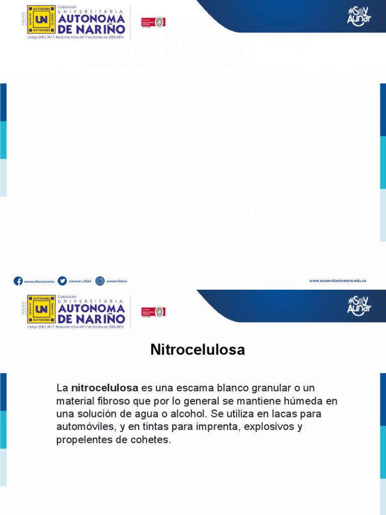 MSDS Nitrocelulosa | PDF | Combustión | Combustibles