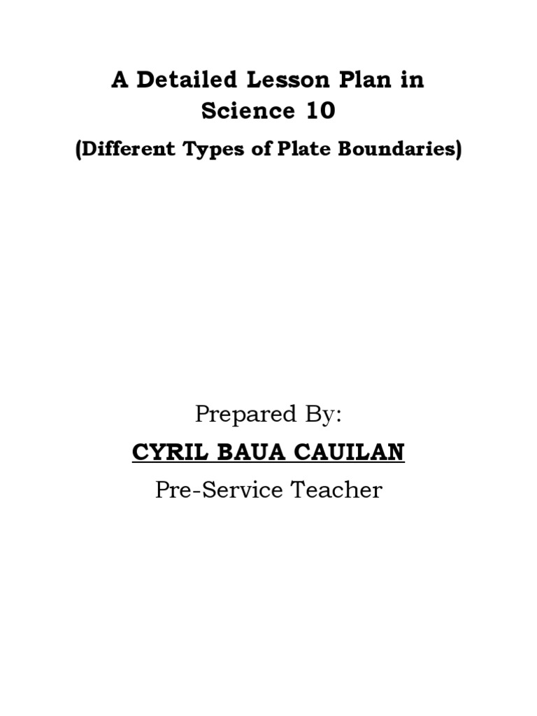 Science 10: Plate Boundaries Lesson | PDF | Plate Tectonics | Earthquakes