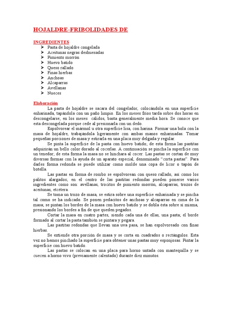 Hojaldre Fribolidades de | PDF