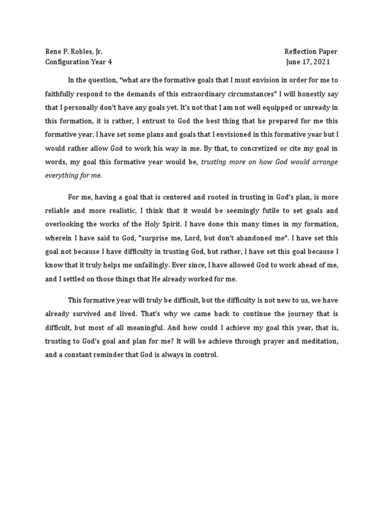 Reflection Paper Day 2 (Quarantine) | PDF | Wellness