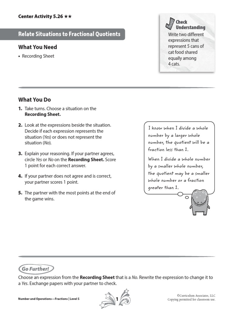 I-Ready At-Home Math G5 C4 Activities | PDF | Mathematics