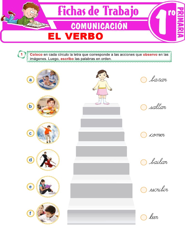 Verbos para Primer Grado de Primaria | PDF | Lingüística | Gramática