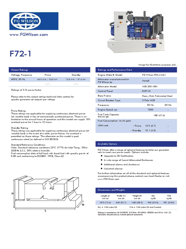 FG Wilson FD4-4.6A1 Generator Set Technical Specifications | PDF ...