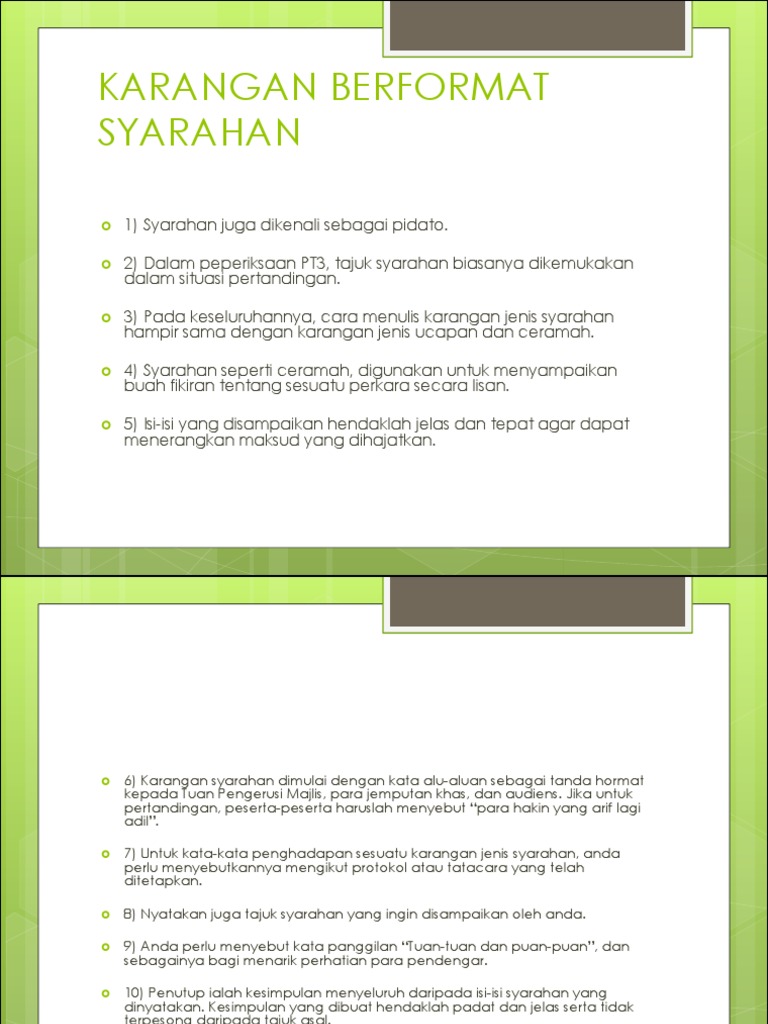 Format dan Contoh Syarahan PT3 | PDF