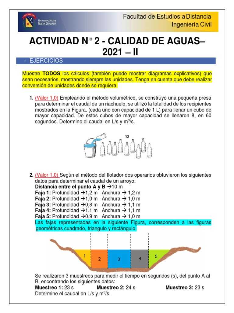 Actividad 2 Calidad De Aguas 2021 Ii Pdf Descarga Hidrología