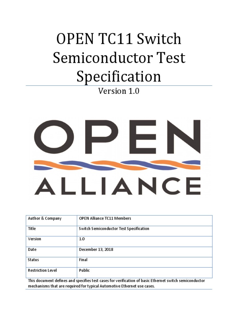 TC11 TestSpecification Switch V1.0 Final-2019 | PDF | Osi Model ...